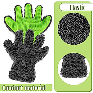 Ferraycle 2 Packs Car Wash Mitt 5 Finger Microfiber Wash Mitts Auto Car Dusting Gloves Double Sided Cleaning Gloves for Kitchen Home(Blue and Black)
