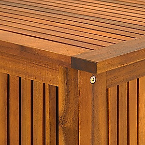 cucunu Outdoor Storage Box 65 Gallon Wooden Deck Boxes for Patio Garden Pool 46x20x24 Inch Waterproof Wood Chest Large Container