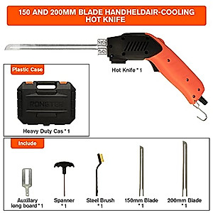 RONGTER Foam Hot Knife (200W) - Air Cooled Hot Knife Cutting Tool Electric Hot Knife - Foam Cutting Tool with Blades & Accessories Use Foam Cutter for Engraving and DIY Handmade