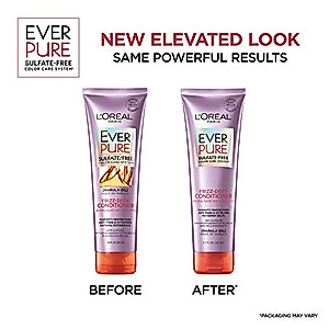 L'Oreal Paris EverPure Sulfate Free Frizz-Defy Conditioner, with Marula Oil, 8.5 Fl; Oz (Packaging May Vary)