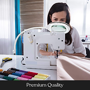 Brightech LightView Pro Magnifying LED Desk Lamp with Light, Hobbies & Reading, Flexibility & Durability Magnifying Floor Lamp, 3 in 1 LED Light Glass Magnifier, Work Light for Pro Uses - White