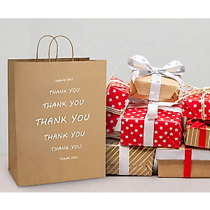 BagDream Paper Bags 25Pcs 13x7x17 Gift Bags, Party Bags, Shopping Bags, Retail Bags, Merchandise Bags, Recycled Kraft Paper Bags with Handles Bulk Brown