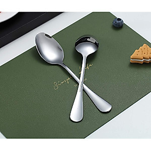 Teaspoons, Kyraton 6 Pieces 6.7" Stainless Steel Teaspoons, Dessert Spoon,Golden Teaspoon,Spoon Silverware Pack of 6