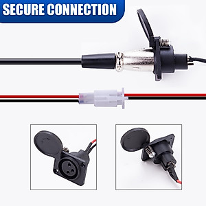 MWMNUN 36V 1.5A Battery Charger (3-Pin XLR Connector) and XLR Charging Port Socket for Razor Crazy Cart XL, X-600 - W15128190014, Schwinn S1000, S600, Ezip E1000, MX650, Currie