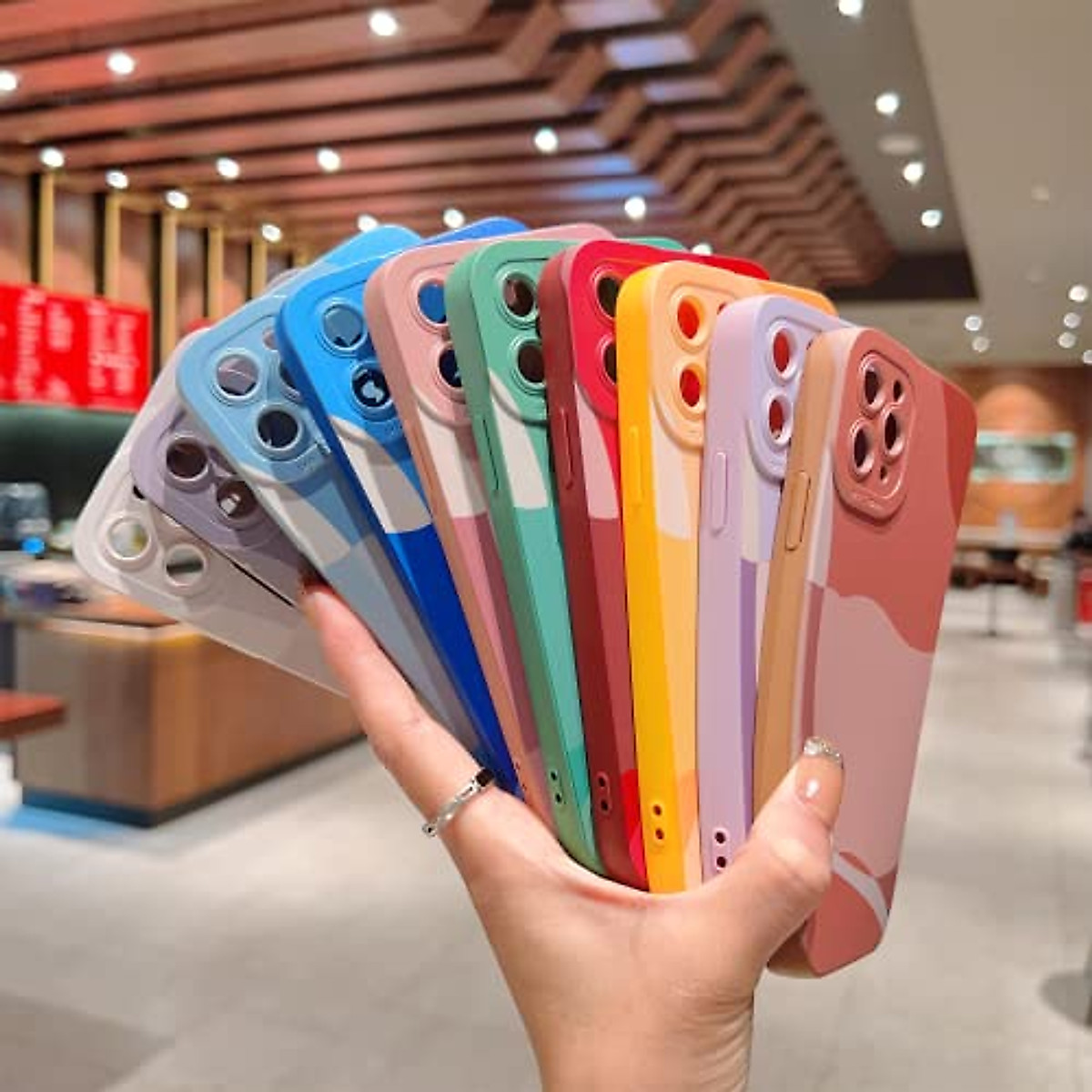 YKCZL Compatible with iPhone 11 Pro Max Case, Cute Painted Art Heart Pattern Full Camera Lens Protective Slim Soft Shockproof Phone Case for Women Girls-Pink