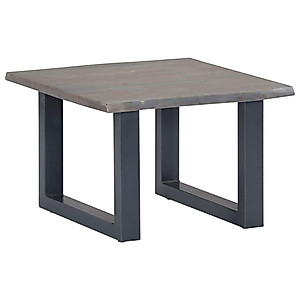 Center Table Modern Coffee Table Side End Table Coffee Table with Live Edges Gray 23.6"x23.6"x15.7"for Living Room,Home,Office,Living Meeting Room