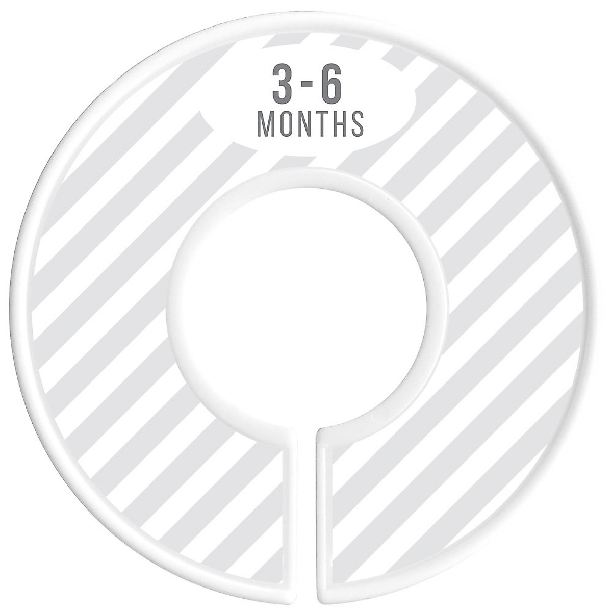 Baby Closet Size Dividers, Light Grey, Set of 6 Organizers, Stripe, Chevron