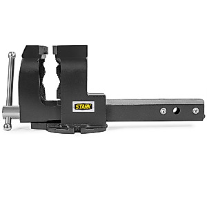 Stark 2-in-1 Tow Hitch Truck Vise 6" Bench Vise Fits 2" Hitch Receiver w/Built-in Bench Mount Trailer, Grey