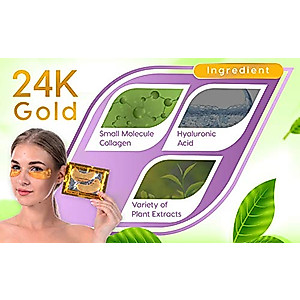 30 Pairs 24K Gold Under Eye Patch, Eye Mask, Collagen Eye Patch, JUYOU Eye Pads For Anti-wrinkles, Puffy Eyes, Dark Circles, Fine Lines Treatment