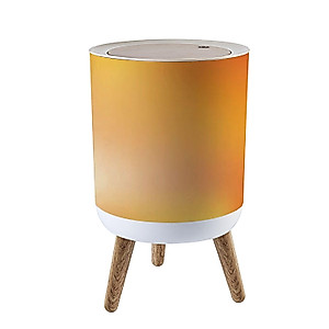 Small Trash Can with Lid for Bathroom Kitchen Office Diaper Trendy abstract rainbow blurred background Smooth orange watercolor Bedroom Garbage Trash Bin Dog Proof Waste Basket Cute Decorative