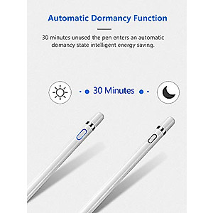 Stylus Pencil Compatible for Apple,Active Stylus Pen for Touch Screens, Rechargeable 1.5mm Fine Point Smart Pencil Compatible for iPhone iPad Android and Most Tablets on Touchscreen Devices (White)