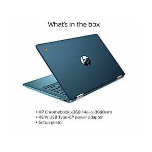 HP 2022 Newest Chromebook X360 Spin 2-in-1 Convertible Touchscreen Laptops for Student & Business, 14'' HD, Intel Celeron N4120, 4GB RAM, 64GB SSD, Webcam, Bluetooth, Stylus Pen Included, Chrome OS