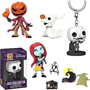 Snaketown Jack Figure Nightmare Before Christmas Pumkin Creature Skellington Pack Bundled with Disney Sally & Zero + NBX Fright icon Pop! Hanger 4 Items