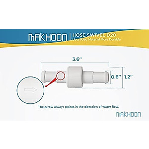 Makhoon D20 Hose Swivel with D15 Hose Nut Compatible with Zodiac Polaris 280, 380, 180 Pool Cleaner Hose Swivel,Pool Cleaner Replacement Parts