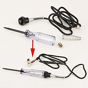 2 Pcs Car Circuit Tester, 6V-12V-24V DC, TuNan Automotive Voltage Test Electrical Volt Continuity Tester Auto with Indicator Light/Long Probe for Truck SUV RV/Wire/Fuse/Socket - Black