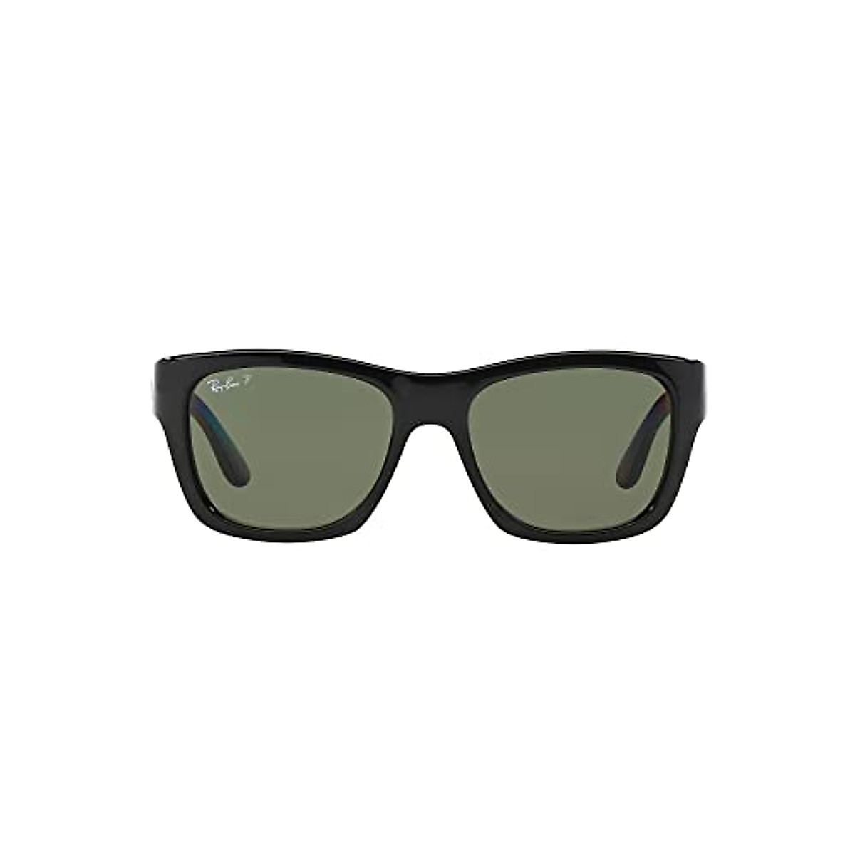 Ray-Ban RB4194 Square Sunglasses, Black/Polarized Green, 53 mm
