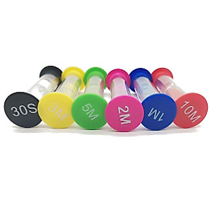 TIHOOD 24PCS Sand Timer Assortment Plastic Sand Clock Timer 30s / 1min / 2mins / 3mins / 5mins / 10mins for Adult Kids in Classroom Kitchen Games Office