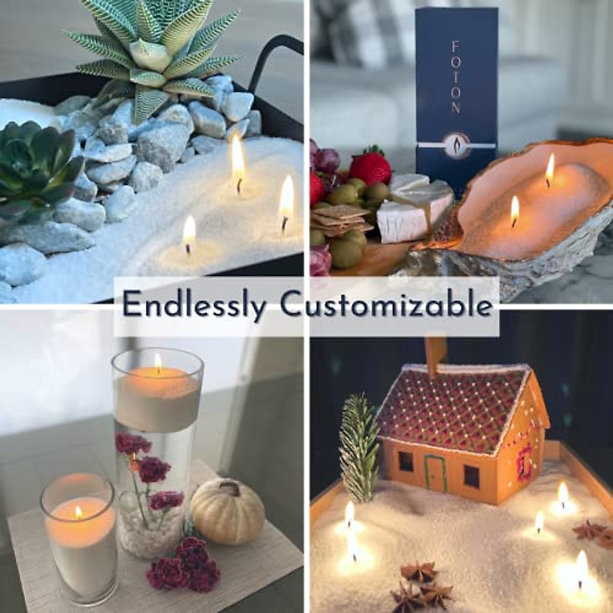 Foton Pearled Candle 18oz White Unscented Scent-Free All-Natural Candle Powder with Wicks