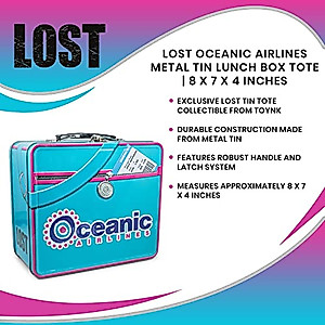 LOST Oceanic Airlines Metal Tin Lunch Box Tote | 8 x 7 x 4 Inches