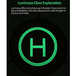 Drone Landing Pad, 21.65''/55cm Luminous Drones Launch Mat Fast-fold Double Sided Helipad for DJI Mini 3 PRO/Mavic AIR 2/AIR 2S/Mavic Mini 2/SE/1,Mavic 2 PRO,DJI Phantom 3/4 Inspire,DJI AVATA/Zoom