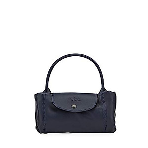 Longchamp 'Small Cuir Leather Top Handle Tote Shoulder Bag, Navy