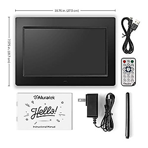 Aluratek 10" LCD Digital Photo Frame w/4GB Built-In Mem & USB SD/SDHC Support (ADMPF310F) Black