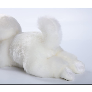 CU-MATE Maltese Stuffed Animal Simulation Dog -Realistic & Lifelike Soft Handmade Lying Dog Plush Toy Puppy -Present Gift for Boys and Girls