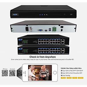 GW Security 32 Channel 4K NVR 5MP H.265 IP Surveillance Security Camera System with 32-Piece Super HD 1920P Weatherproof PoE Security Dome Cameras, AI Human & Vehicle Detection