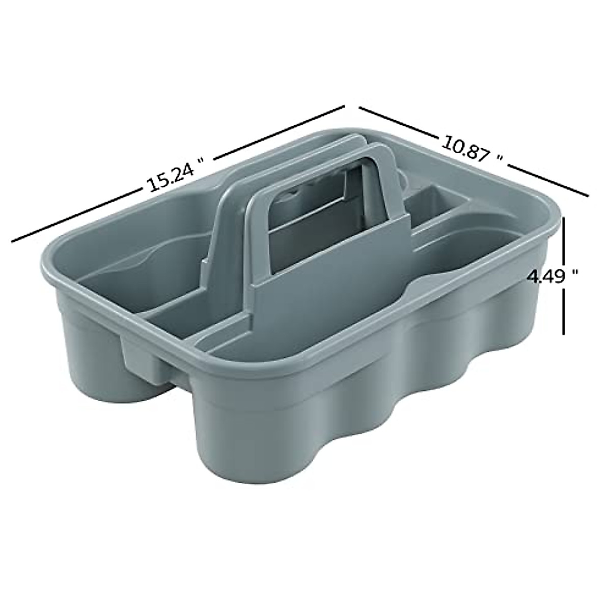 Begale 4-Pack Commercial Products Deluxe Carry Caddy for Cleaning Products, 2 Compartment Plastic Cleaning Basket