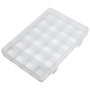 MroMax Fixed 24 Grids Clear Plastic Organizer Box Container Craft Storage, PP Organizer Box for Beads Organizer Art DIY Crafts Jewelry Fishing Tackles