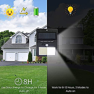 Anufuup Solar Lights Outdoor [140 LED/4 Pack], Solar Lights with 3 Modes, 270°Wide Angle Solar Motion Deck Light,IP65 Waterproof Solar Powered Wall Lights for Front Door, Yard, Garden, Fence, Garage