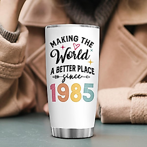40Th Birthday 20 Oz Tumbler For Women, 40 And Fabulous Cup, 1985 Birthday Decorations - Forty Years Old Gifts For Lady, Mom, Aunt, Grandma, Wife, Sister - Funny 40-Year-Old Gift & Birthday Decoration