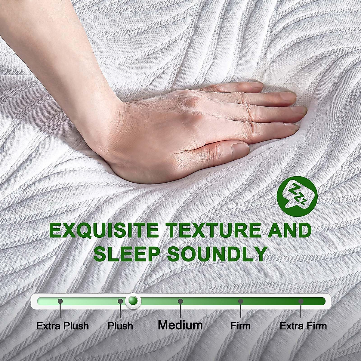 Twin Full Queen King Size Mattress, 10 Inch Hybrid Pocket Spring Mattress, Ergonomic Design with Breathable Foam & Pocket Spring Mattress for Boys Girls Adults, Medium Plush Feel, White (KING)