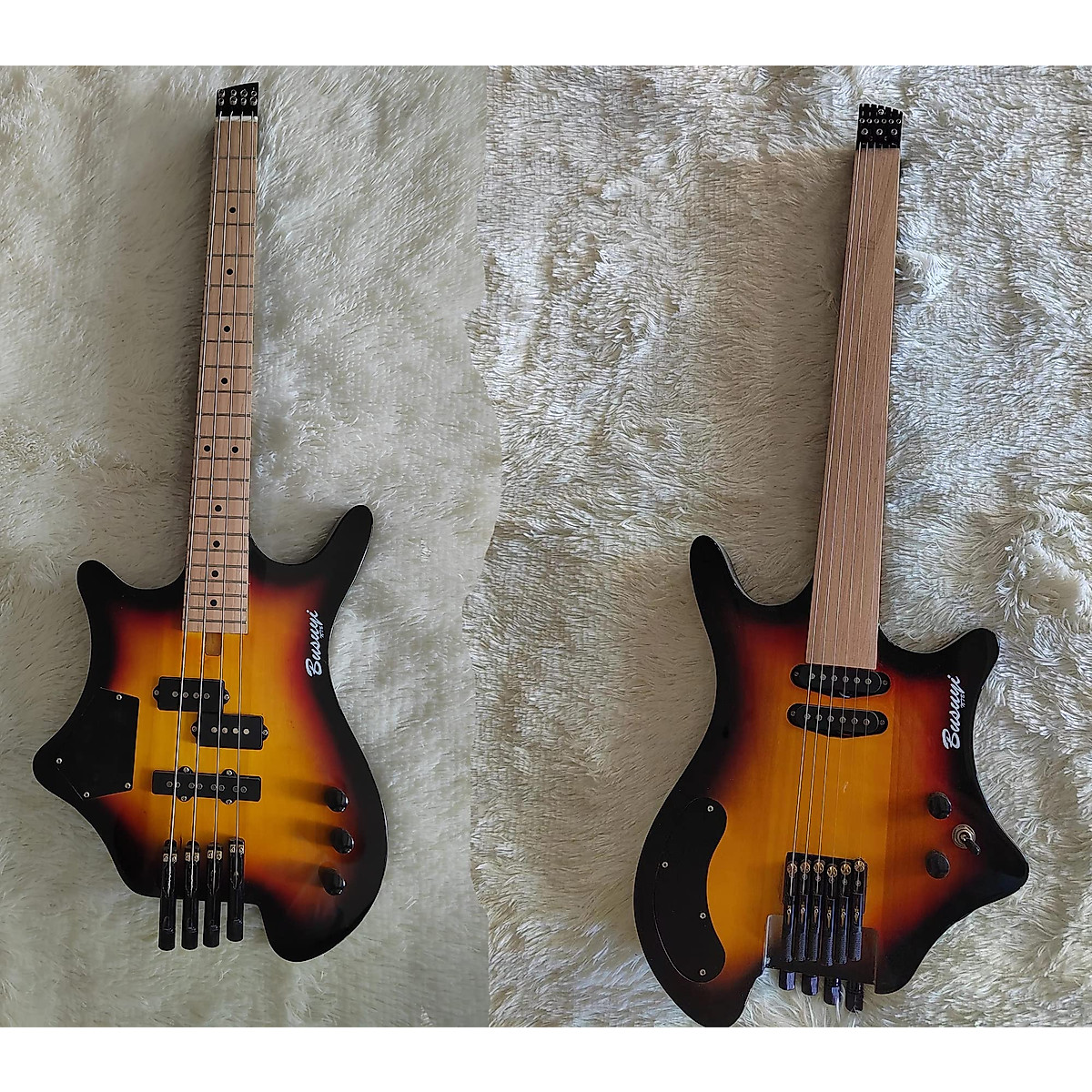 4 String Bass/ 6 String Lead Headless Fretless Bass Busuyi Guitar Right