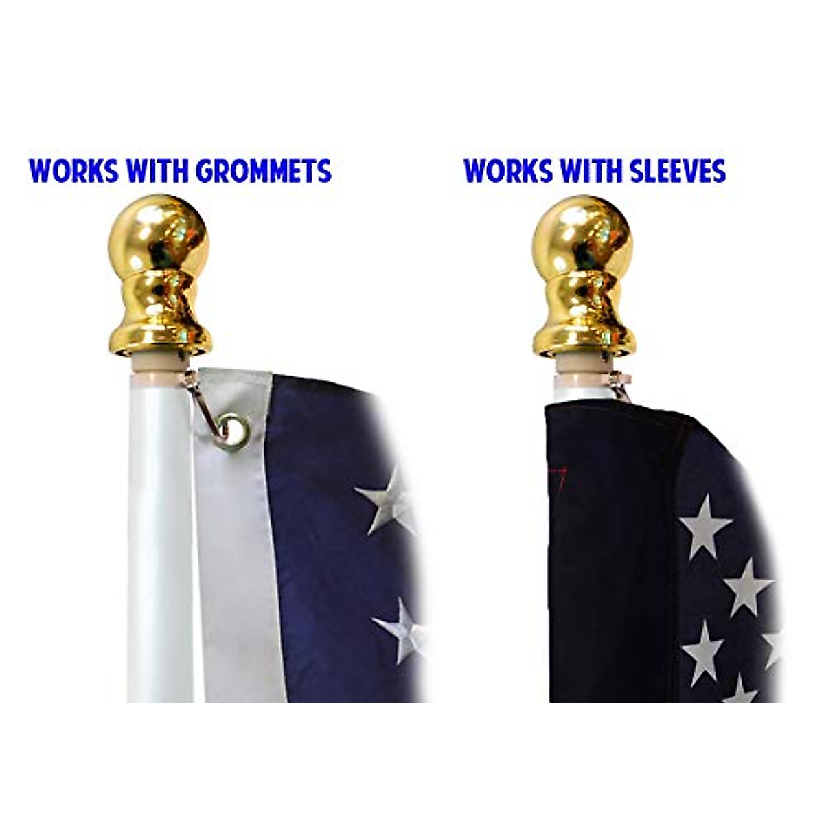 6ft Spinning Flag Pole – White