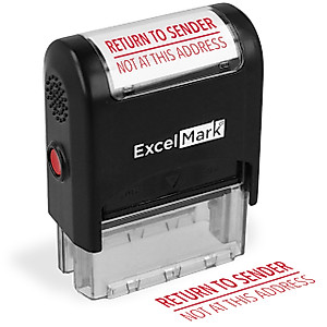 ExcelMark A2359 Self-Inking Rubber Stamp - Return to Sender Not at This Address