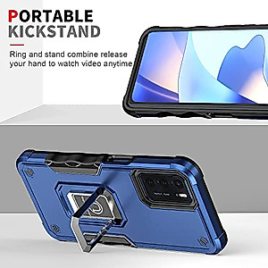 Compatible with Oppo Reno 6 5G, Armor Bumper Case for Oppo Reno 6 5G with Built-in Kickstand Shockproof Hybrid Heavy Duty Cover Tough Case for Oppo Reno 6 5G