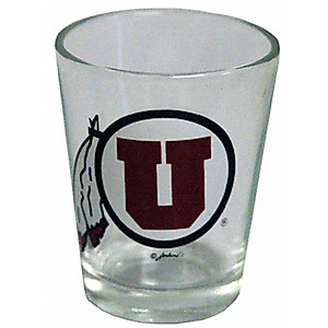 NCAA Utah Utes Shotglass Clear Logo