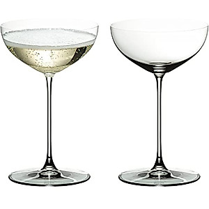 Riedel Veritas Moscato/Coupe/Martini Glass (2-Pack) Bundle with Wine Pourer Bundle (2 Items)