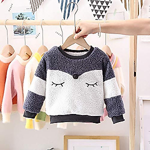 Hoodies Warm Tops Sweatshirt for Kid Girls Cotton Knitted Sweatshirt Cardigans Child Fall Warm (Grey, 18-24 Years)