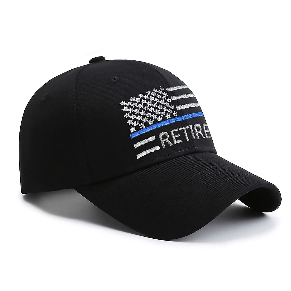 Thin Blue Line USA Flag Retired Dad Hats Adjustable Baseball Cap Gifts for Police Officers Cops