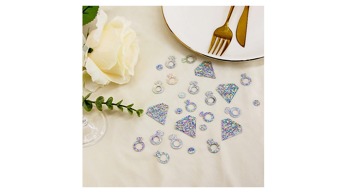 WenmthG 800 PCS Diamond Ring Confetti Bridal Shower Confetti ...