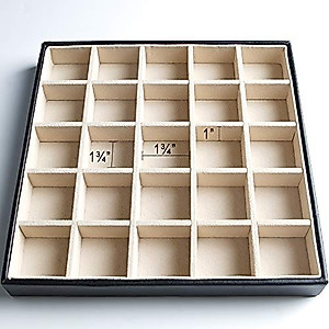 Frebeauty Earring Organizer Classic Jewelry Box 50 Slots Double Layer Jewelry Storage Case with 6 Necklace Hook and Bracelet Pocket (Black)