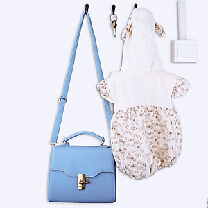 Sunmns 24 Pieces Coat Hooks Single Wall Mounted Robe Hook Vintage Hanger and 50 Pieces Screws (Black)