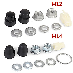 ATOZS E-Bike Electric Bicycle Hub Motor Axle M12 Front Lock Nut/Lock Washer / /Nut Cover with 12mm Shaft