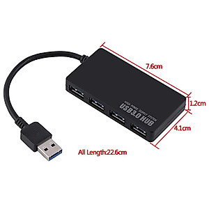 Ultra-Slim Data USB Hub USB C to USB Hub 4 Ports Type C to USB 3.0 Hub USB C to USB Adapter Support 7/8/10, Vista, XP, 2003/2000/ME, OS X, Linux Systems