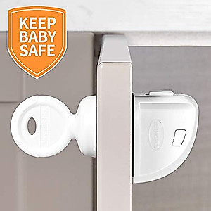 BBTKCARE Cabinet Locks for Babies | Adhesive Magnetic Baby Locks | Baby Proofing | Set of 4 Locks and 1 Keys