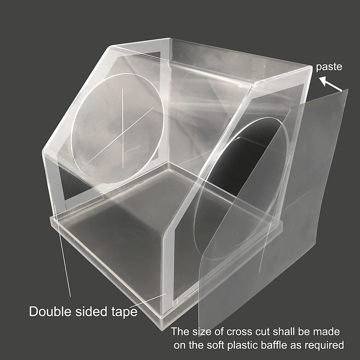 Dust Cover Fully Enclosed Electric Grinding Table Polisher Dust Box, Small Acrylic Transparent Dust Box on The Table for Prevent dust from Flying Away During Grinding Operation