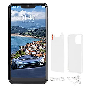 IP13 Pro Max Unlocked Cell Phone, 6.1inch HD Display, 32GB, Dual SIM Card, Factory Unlocked Smartphone with Face Recognition, for Android 6, 2800mah Long Standby, with Headset, Phone Case(Black)