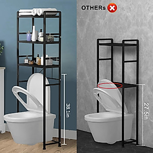 purplemaple Over-The-Toilet Storage Rack,3-Tier Bathroom Organizer Adjustable Shelf Over Toilet,Freestanding Space Saver Bathroom Shelves Above Toilet for Bathroom/Restroom/Laundry